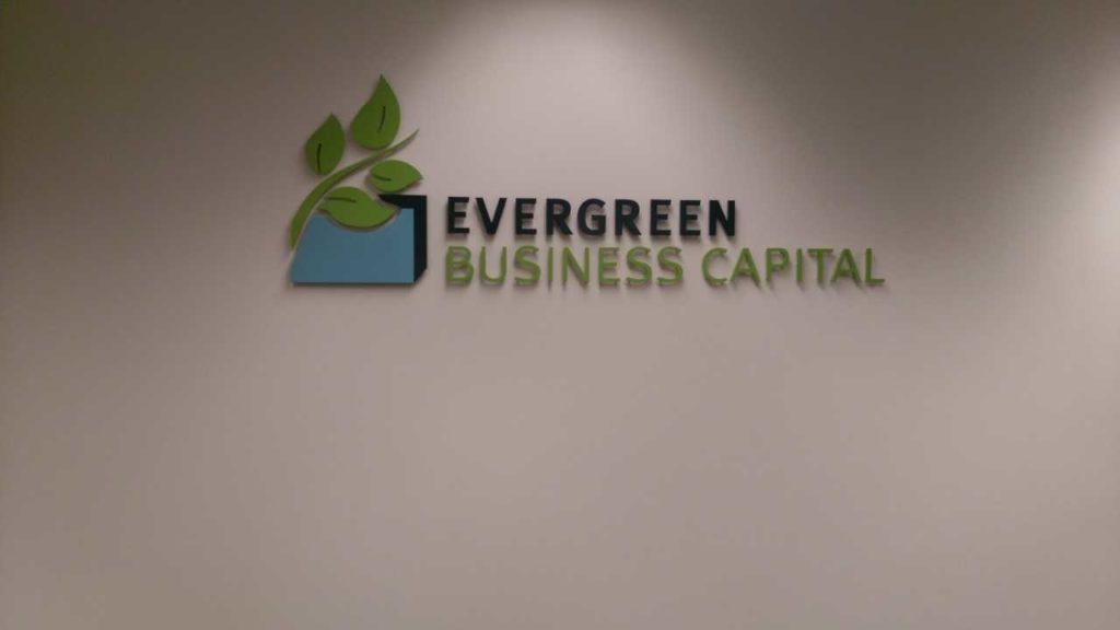 Evergreen Business Capital Lobby Sign (2) | Puget Sound Signs and Graphics