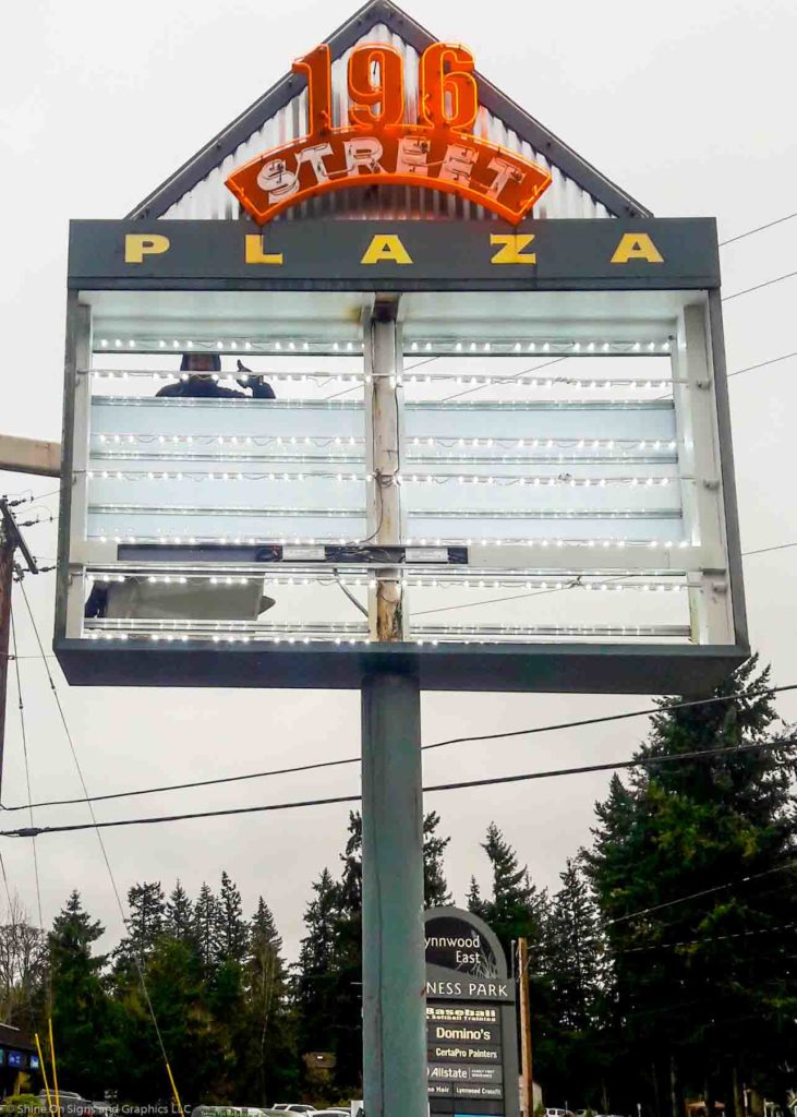 Lighted LED Pylon Light Box Tenants | Puget Sound Signs and Graphics